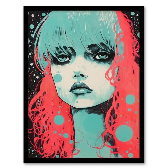 Wall Art And Pictures Emo Daydreams Crimson And Mint Modern Artwork
